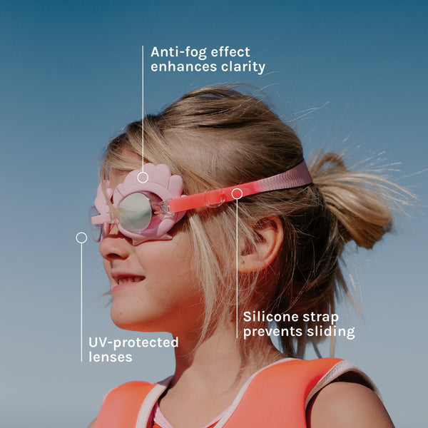 Mini Swim Goggles | Melody the Mermaid Neon Strawberry - SUNNYLiFE