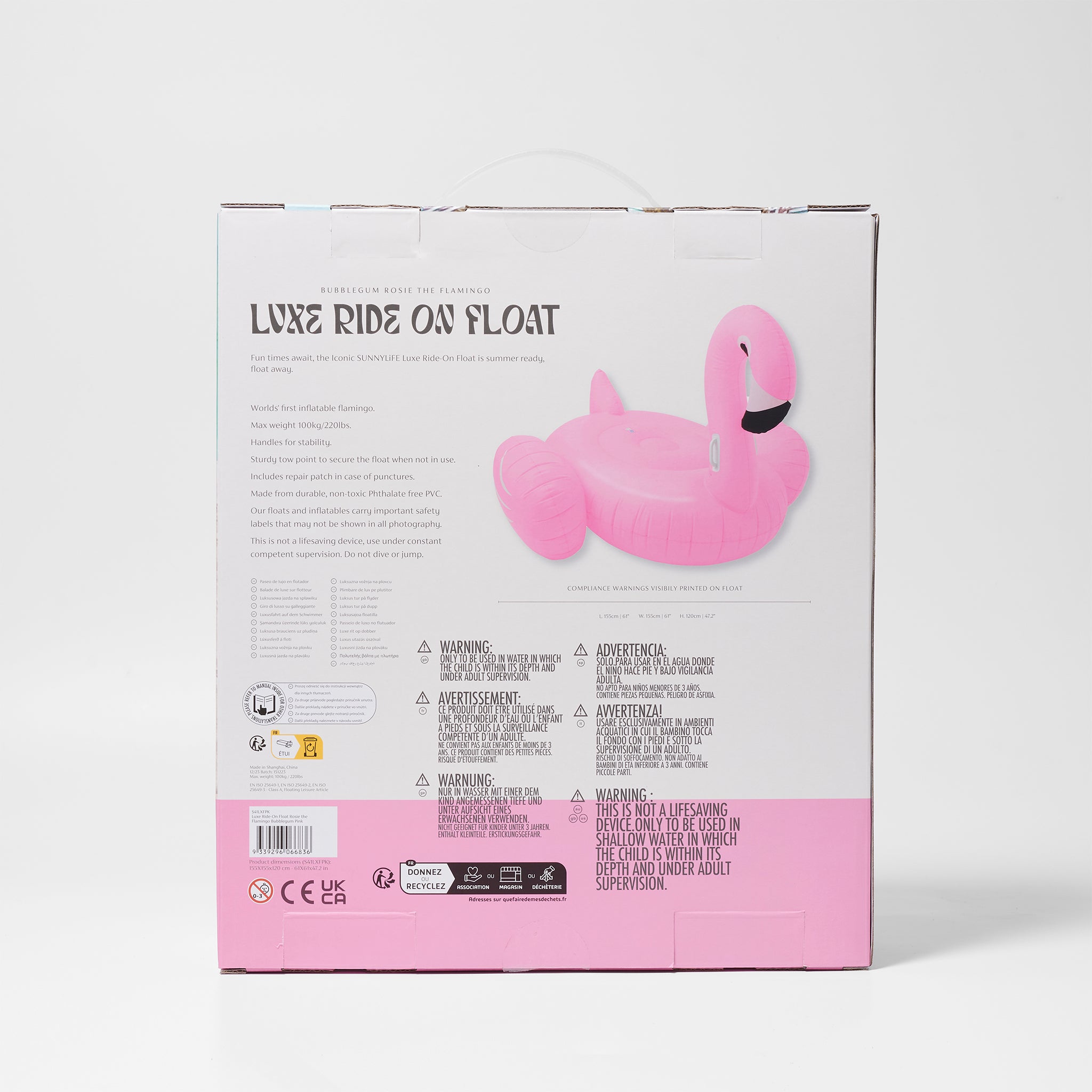 Luxe Ride-On Float | Rosie the Flamingo Bubblegum Pink – SUNNYLiFE EU